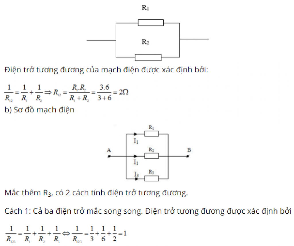 Cách tính điện trở tương đương của mạch song song, hỗn hợp, nối tiếp